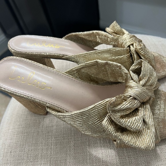 Lulus | Shoes | Lulus Gold Mules | Poshmark